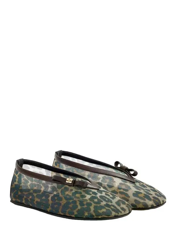 GANNI Leopard Print Ballet Flats - Black