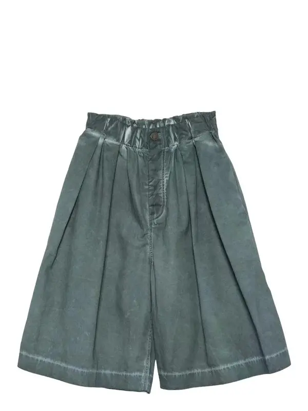 UMA WANG Pleated Wide-leg Shorts - Blue