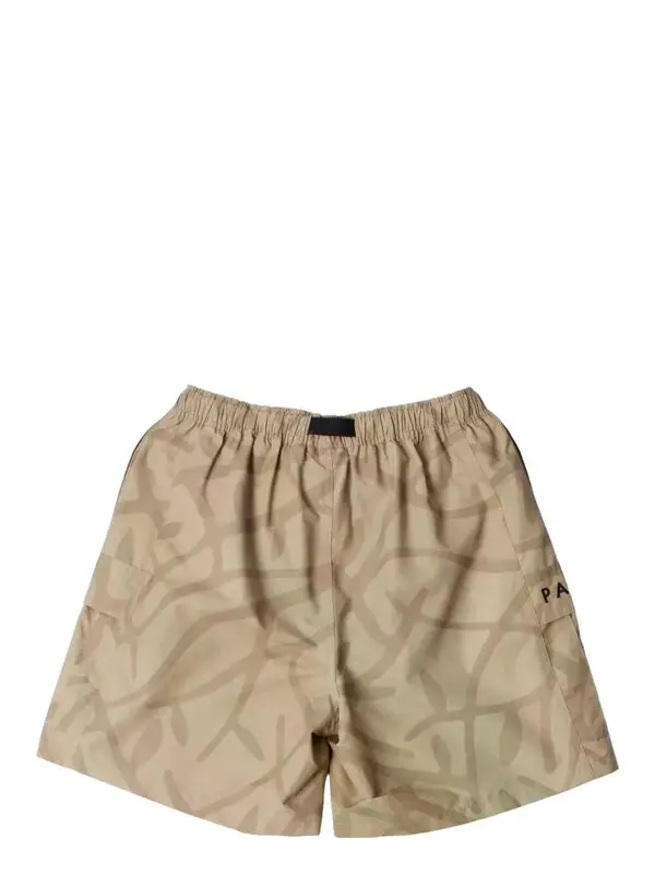 PARRA Sand Abstract Print Cargo Shorts - Neutrals