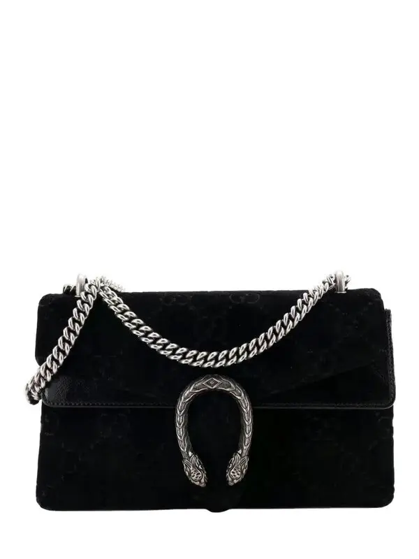 Gucci Dionysus Gg Velvet Small Shoulder Bag - Black