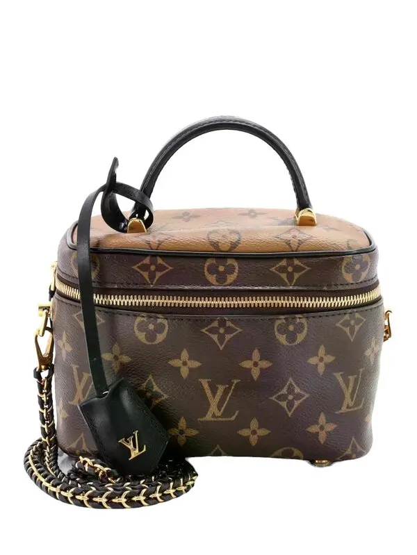 LOUIS VUITTON Vanity Handbag Reverse Monogram Canvas Pm Satchel - Brown
