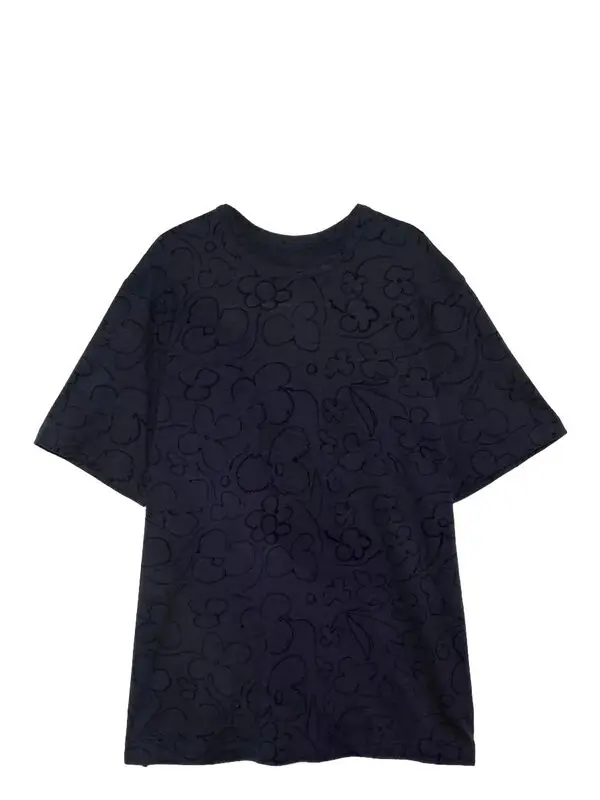 JNBY Flocked Floral-print T-shirt - Blue