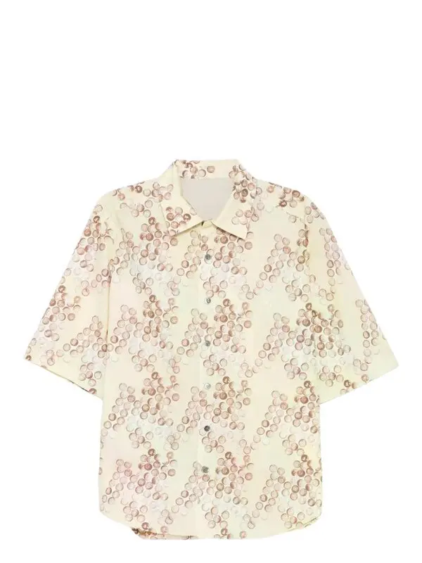 CROQUIS Circle-print Short-sleeve Shirt - Neutrals