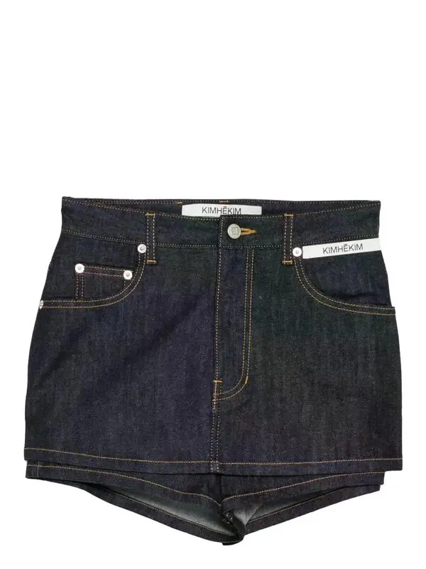 KIMHEKIM Layered Denim Skorts - Blue