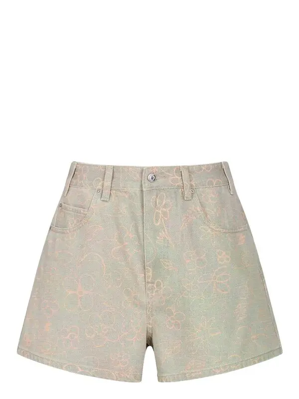 JNBY Floral Print Denim Shorts - Neutrals