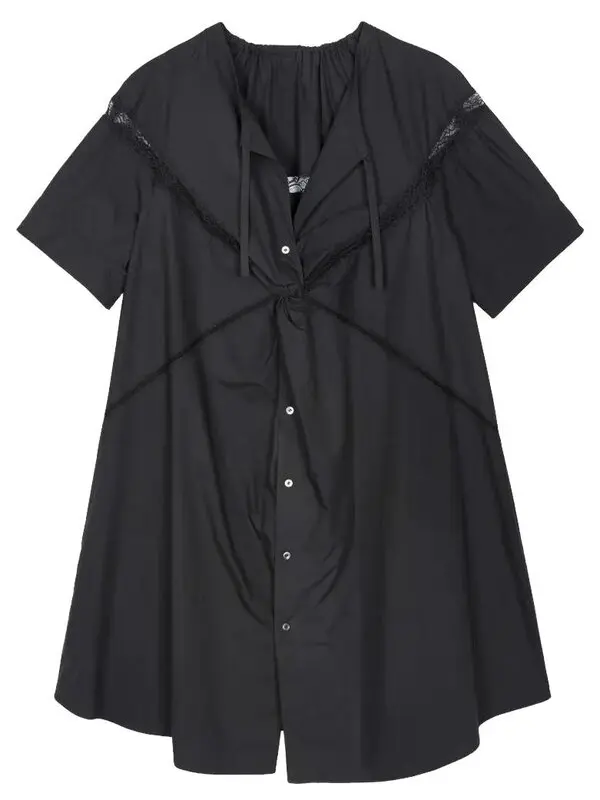 JNBY Twisted Lace-trimmed Dress - Black