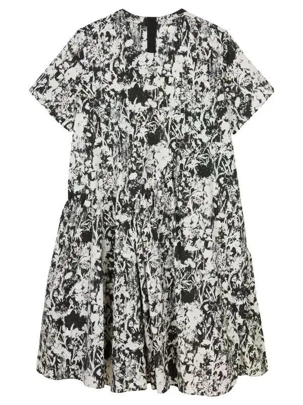 JNBY Floral-print Round Neck Dress - Black Floral