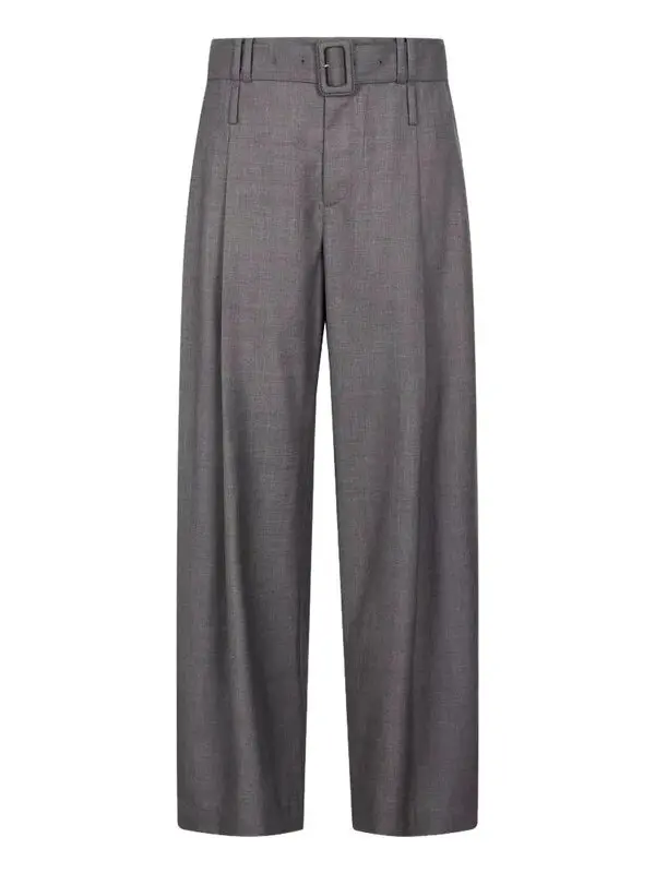 LESS Belted Wide-leg Trousers - Grey