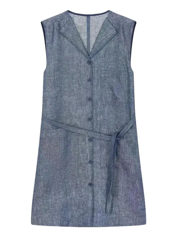 LESS V-neck Sleeve Dress - Blue