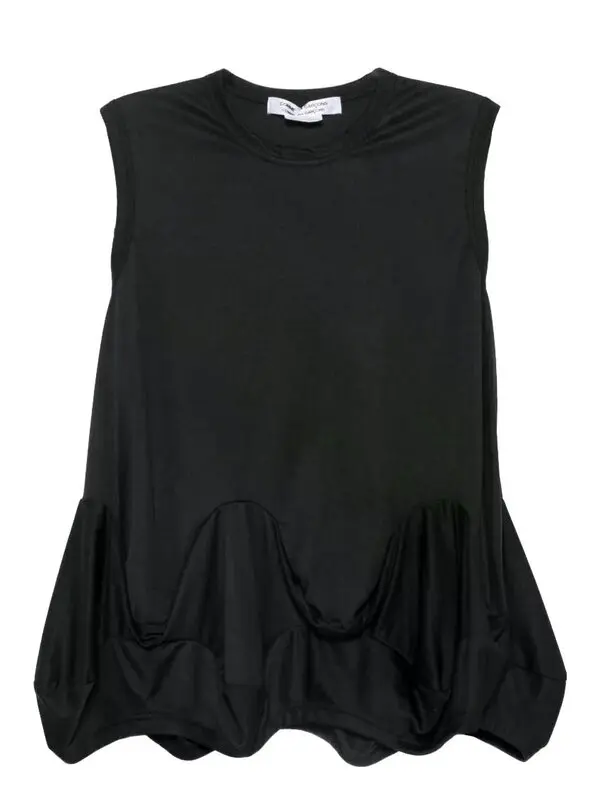 Comme Des Garçons Crew-neck Draped Top - Black