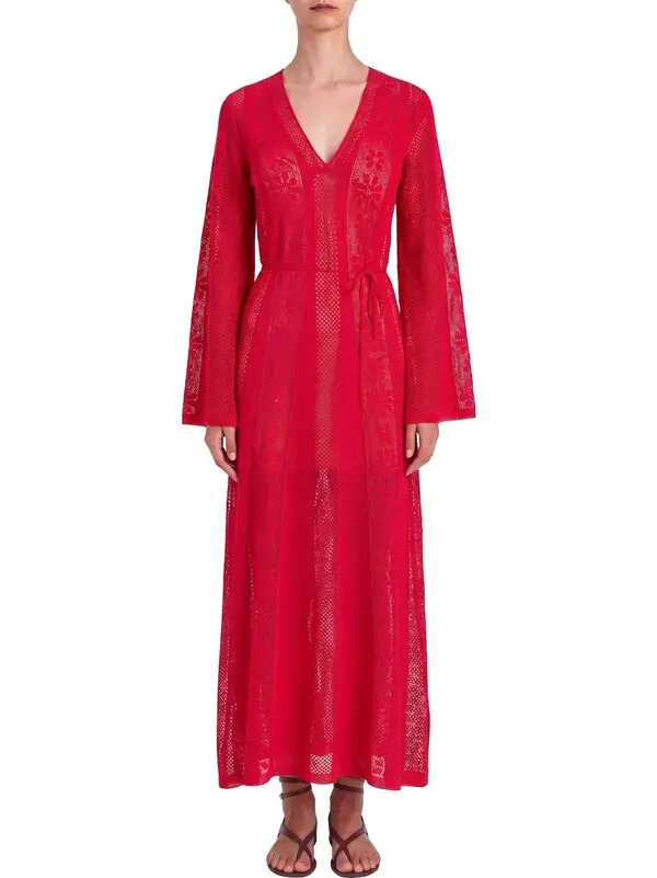 TWINSET Lace Maxi Dress - Red