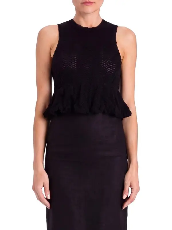 TWINSET Textured Knit Top - Black