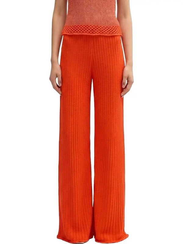 MARGHERITA MACCAPANI Bouncy Palazzo Cotton Trousers - Orange