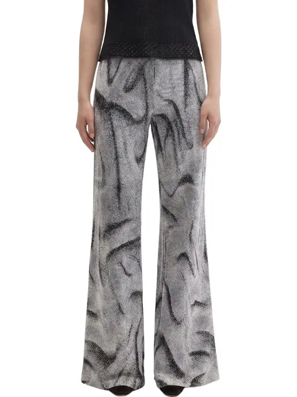 MARGHERITA MACCAPANI Printed Wide Leg Trousers - Black