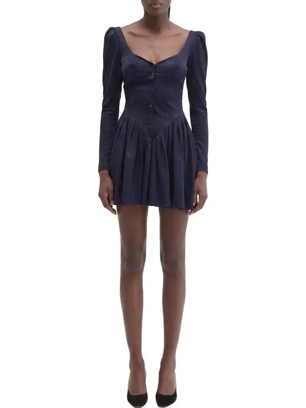 MARGHERITA MACCAPANI Ballerina Mini Dress In Organic Cotton Blend - Navy