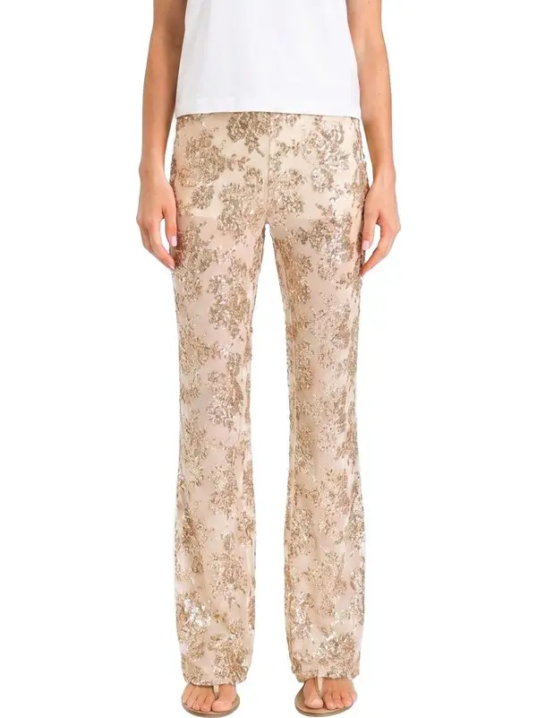 TWINSET Sequin Embellished Trousers - Beige
