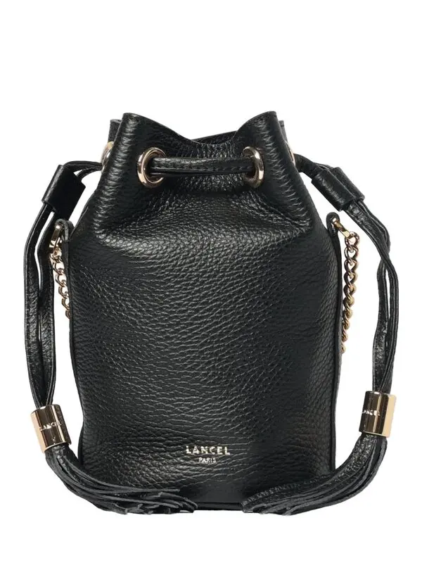 LANCEL Leather Bucket Bag With Chain Strap - Black