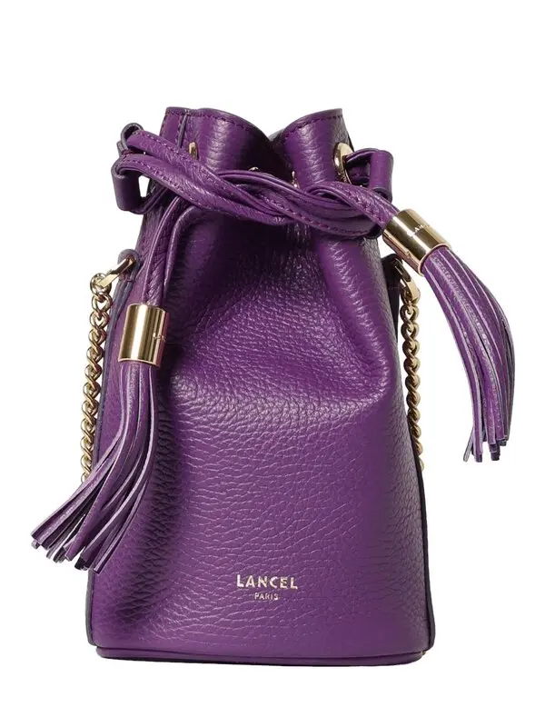 LANCEL Leather Bucket Bag With Chain Strap - Violet