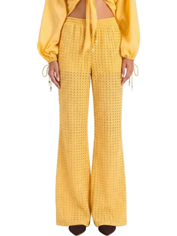 TWINSET Perforated Flared Trousers - Cream