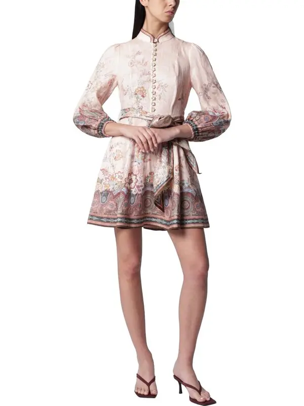 Zimmermann Paisley Alchemy Mini Dress - Pink