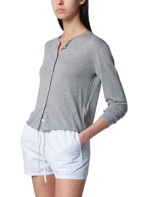 DUNST Mélange Cotton-blend Cardigan - Grey