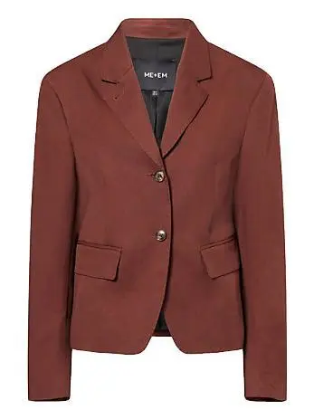 ME+EM Icon Oversized Short Linen And Cotton Blend Blazer - Cinnamon Brown