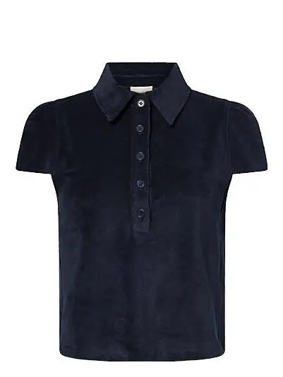 ME+EM Sporty Smart Towelling Cotton-blend Polo Top - Navy