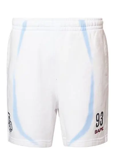 A BATHING APE Logo-print Cotton-jersey Sweat Shorts - White