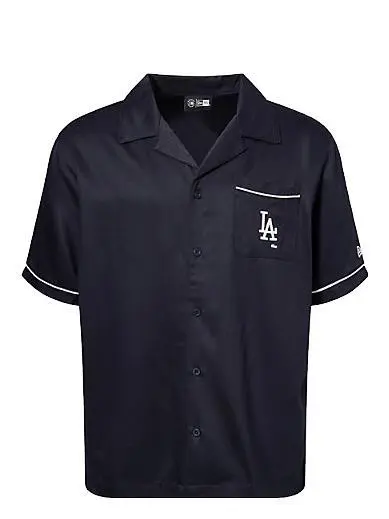 New Era La Dodgers Mlb Graphic-print Short-sleeve Rayon Shirt - Navy