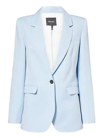ME+EM Sharp Shoulder Cotton And Linen Jacket - Sky Blue