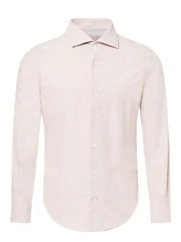 Eleventy Long-sleeve Cotton-linen Shirt - Dusty Pink