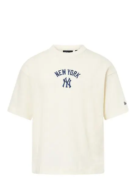 New Era New York Yankees Mlb Waffle Cotton T-shirt - Off White