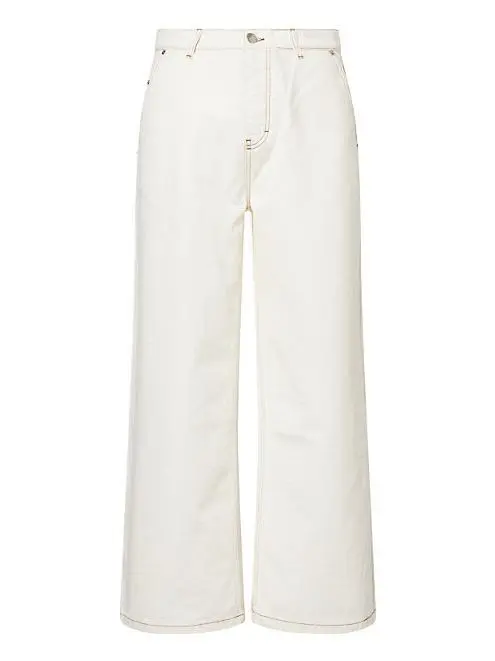 Ami Wide-leg Denim Trousers - Blanc Creme