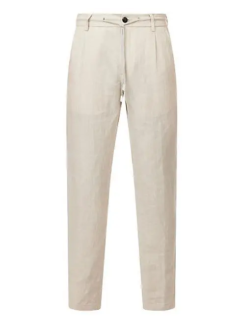Eleventy Slim-fit Linen-blend Jogger Trousers - Sabbia