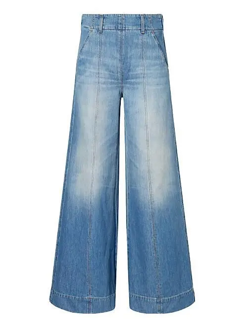 ME+EM High-waist Wide-leg Denim Jeans - Mid Blue Wash