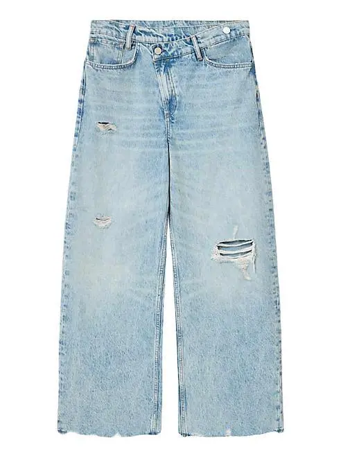 ALLSAINTS Aki Cross-over Wide-leg Jeans - Destroy Light