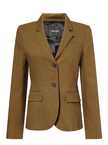 ME+EM Soft Sculpt Woven Blazer - Olive Green