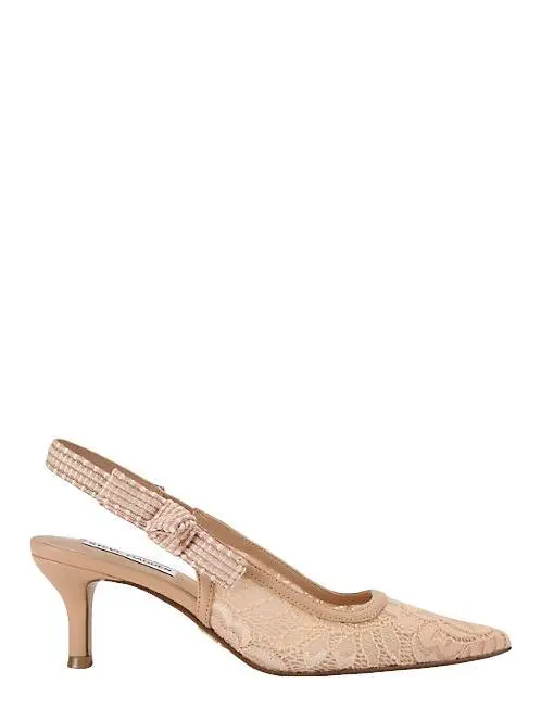 Steve Madden Lace Slingbacks With Bow Detail - Pale Pink