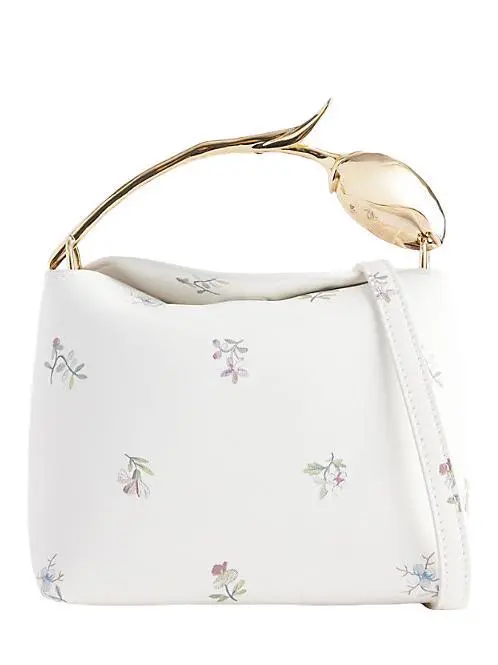 Erdem Mini Bloom Ditsy Leather Top-handle Bag - Rose Porcelain