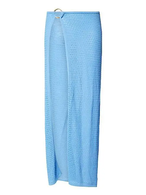 Monday Swimwear Palermo Ring Detail Knitted Maxi Skirt - Azure Lace Crochet