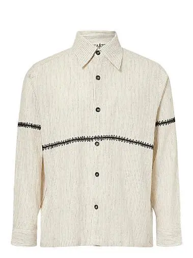 KARTIK RESEARCH Rabari Stripe Cotton Shirt - White/ Black
