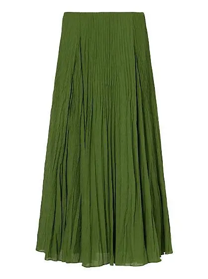 Vince Crinkled Cotton-blend Maxi Skirt - Black