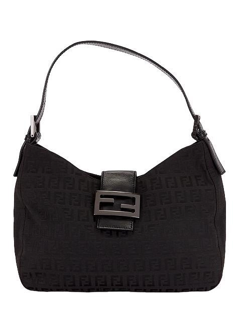 Null Fendi Zucchino Hobo Bag - Black