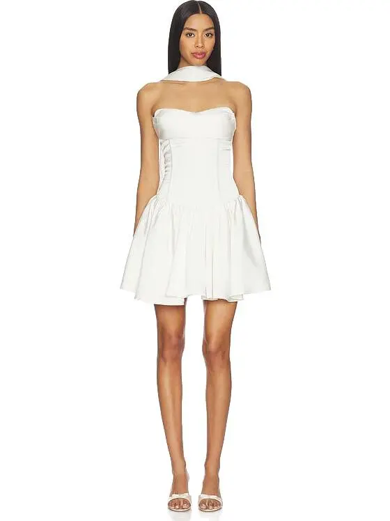 RUNAWAY THE LABEL Strapless Bustier Mini Dress - Ivory