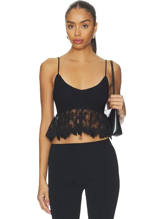 Tularosa Dora Knit Lace Tank - Black
