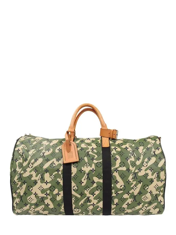 LOUIS VUITTON X Takashi Murakami Keepall Bandouliere 55 Monogramouflage - Green