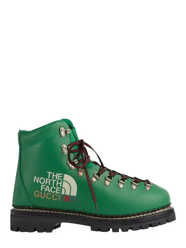 Gucci The North Face X Lace Up Ankle Boots - Green