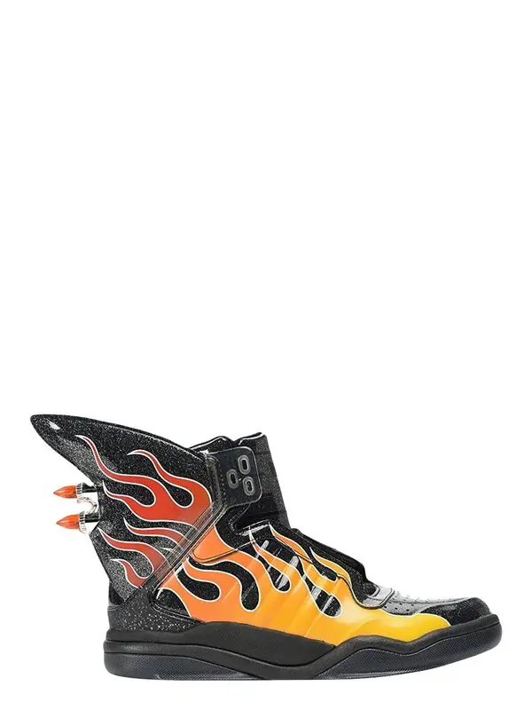 Adidas Jeremy Scott X Shark "flame" High-top Sneakers - Black