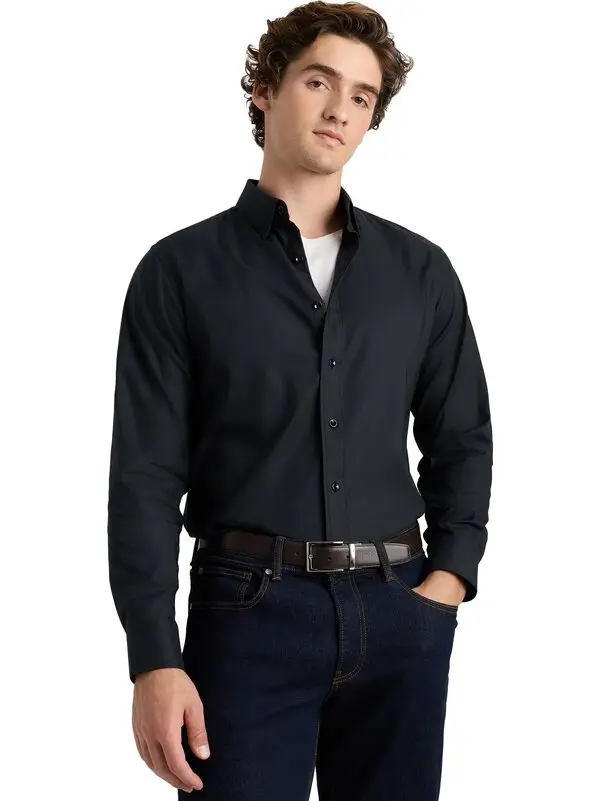 Quince Supima Cotton-tencel Everyday Shirt - Black
