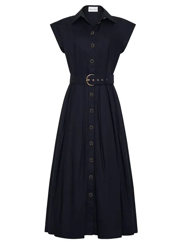 Cara Cara Octavia Belted Shirtdress - Black
